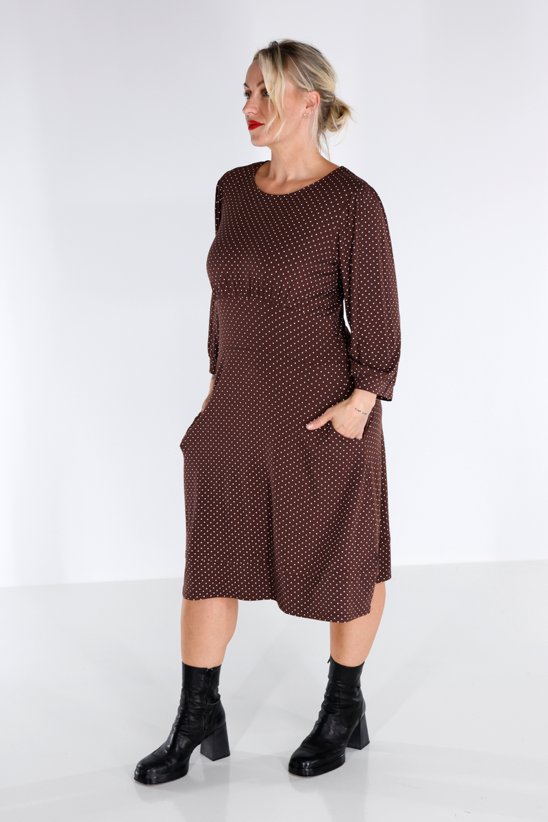 Oda brown polka dot dress from ko:ko norway - KO:KO